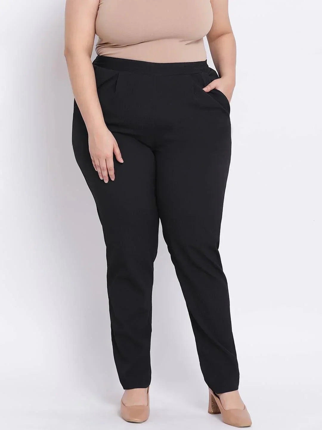 Black Delta Plus Size Pant For Comfortable Daily Wear – oxolloxo